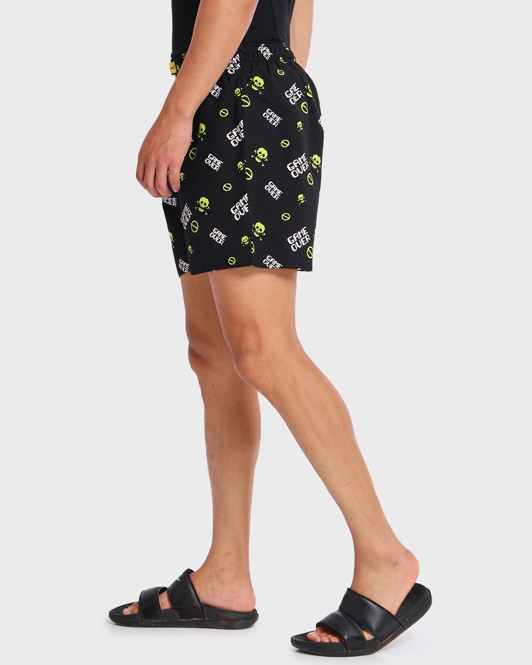 Buy Men's Black All Over Game Over Printed Boxers Online in India at ...