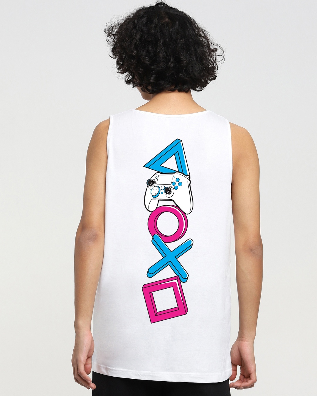 Buy Gamer Loading Boxy Vest for Men white Online at Bewakoof