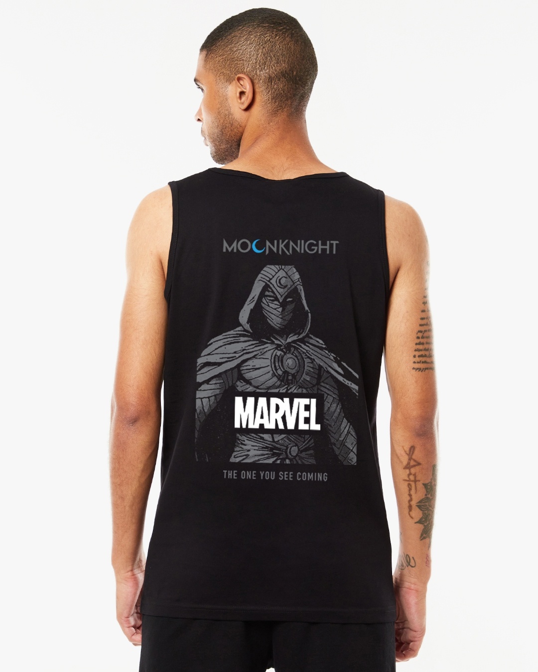 Buy Men's Black Moon Knight Marvel Graphic Printed Vest Online at Bewakoof