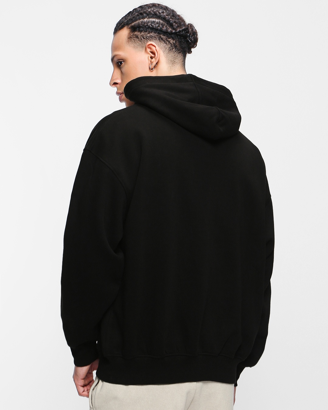 Buy Men's Black Oversized Zipper Hoodie for Men Online at Bewakoof