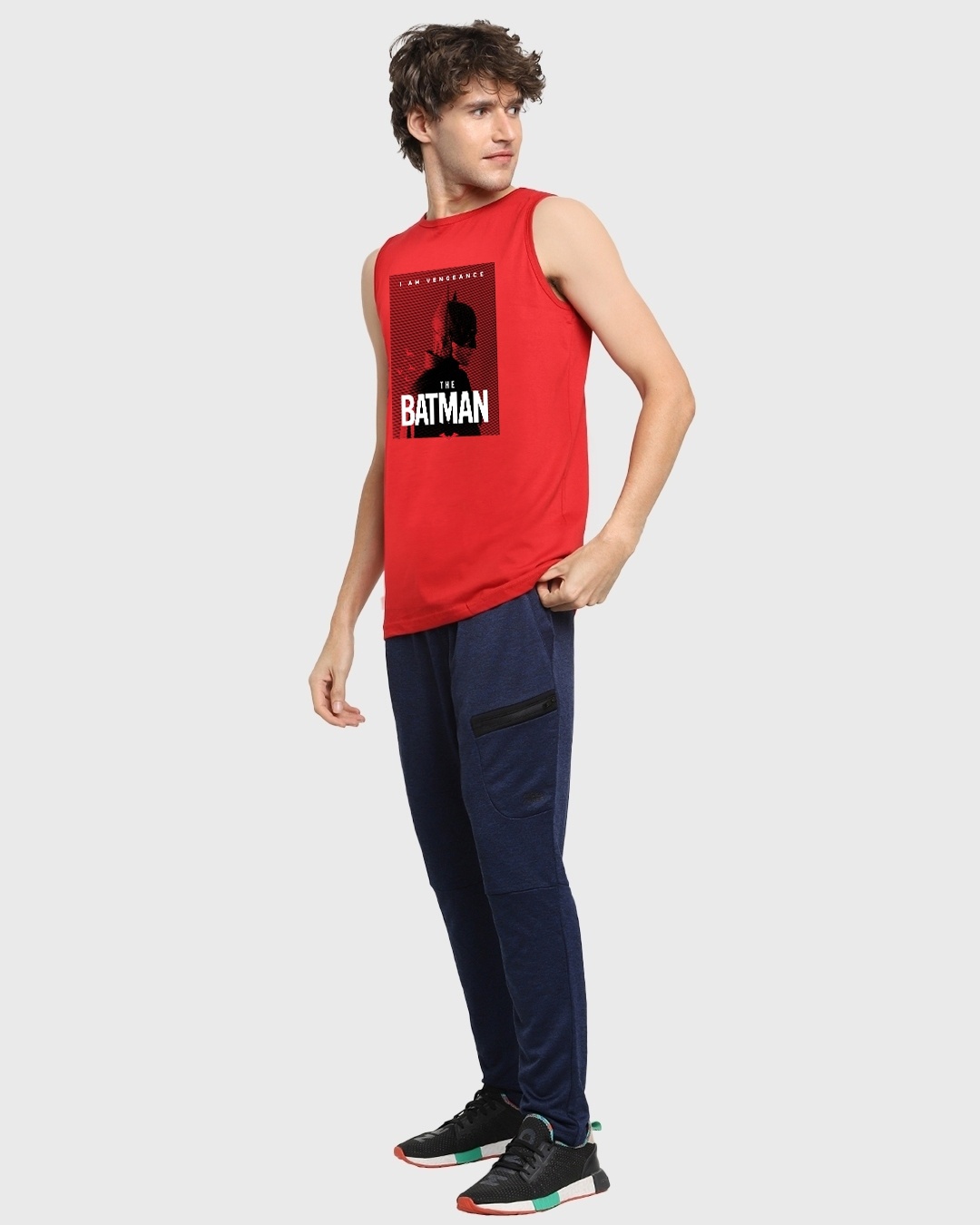Buy Men's Red Batman Poster Graphic Printed Vest Online at Bewakoof