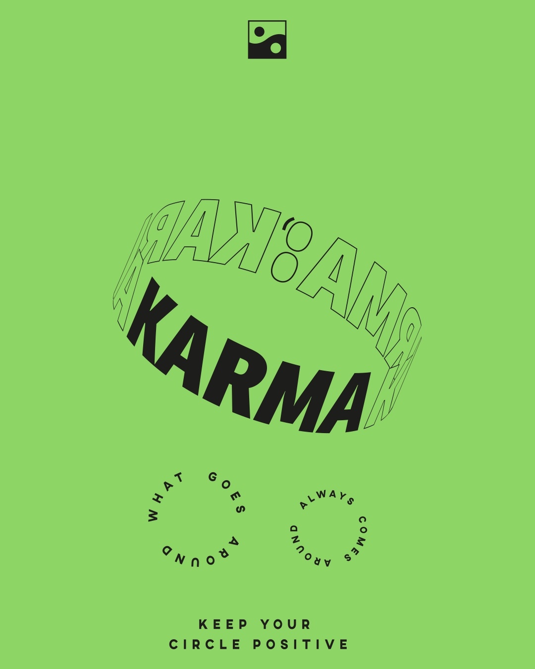 Buy Men's Green Karma Circle Typography T-shirt Online at Bewakoof