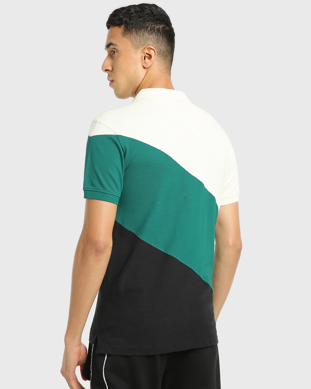 Buy Men's Antique White Color Block Polo T-shirt Online at Bewakoof