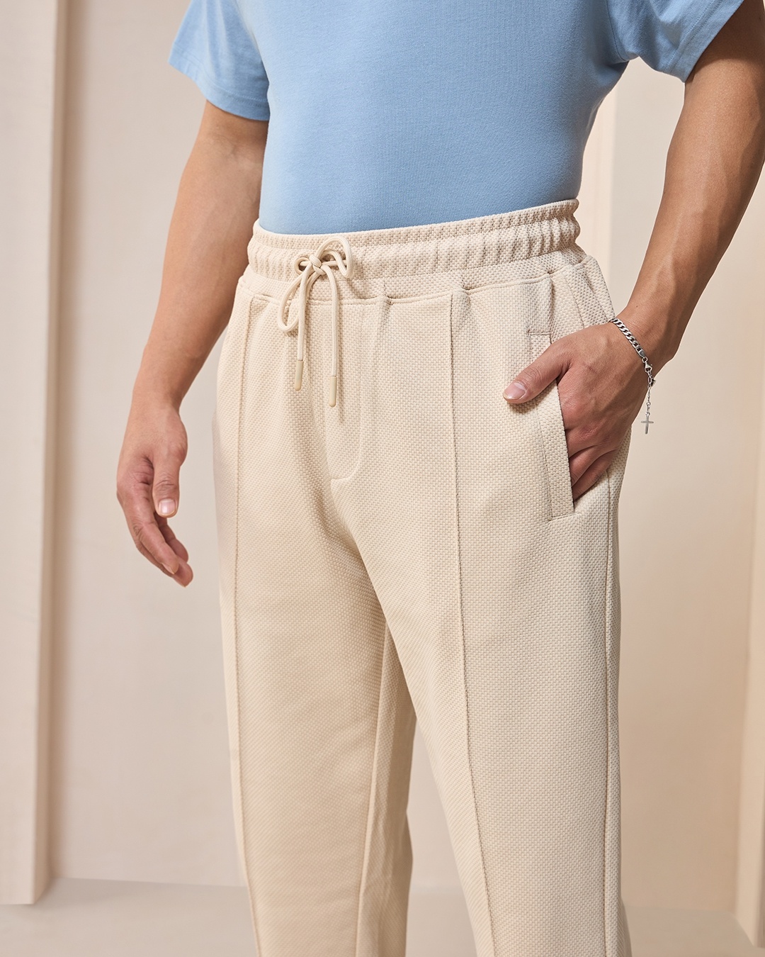 Buy Men's Beige Track Pants Online at Bewakoof