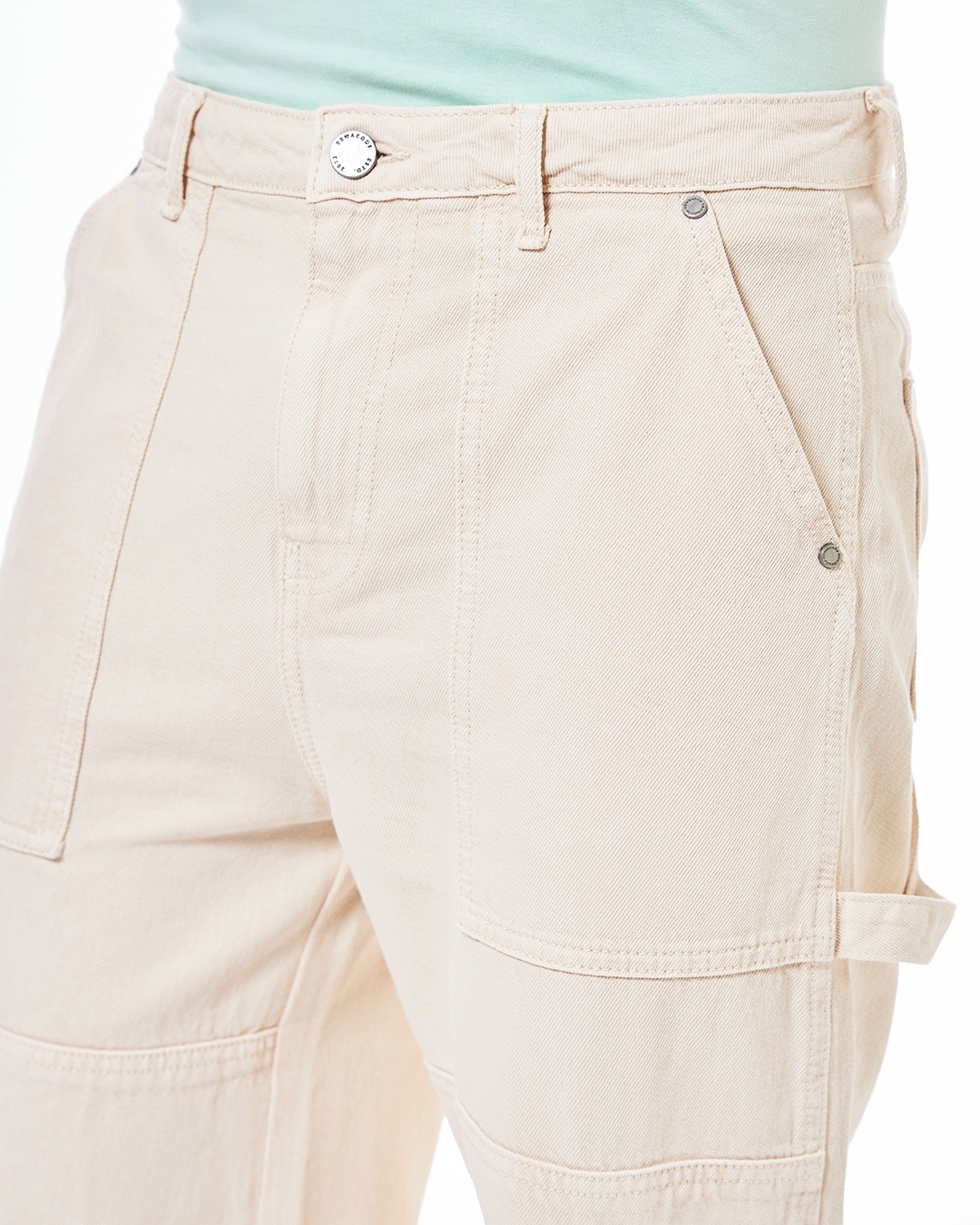 Buy Men's Beige Baggy Cargo Carpenter Jeans Online at Bewakoof