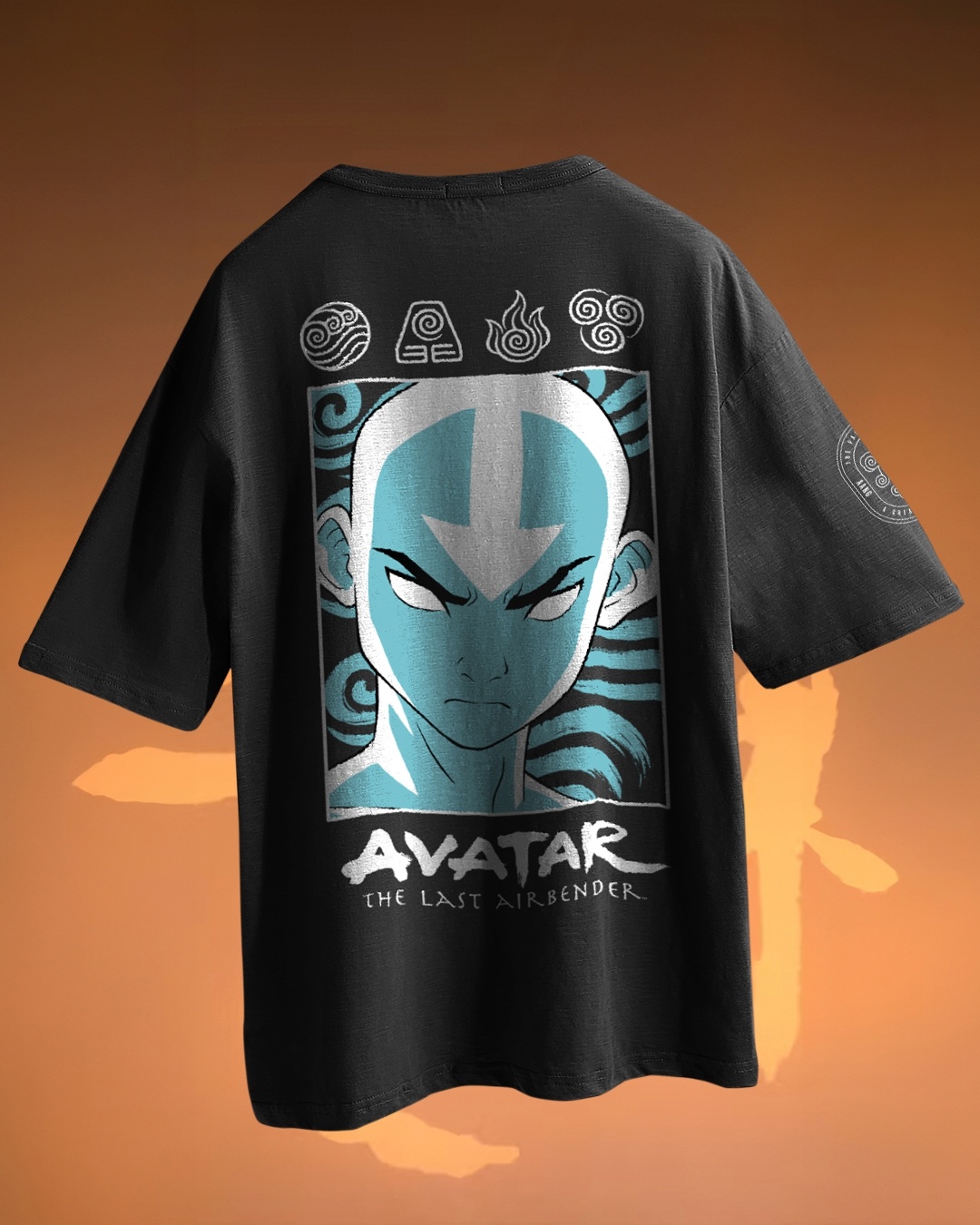 Buy Men's Black Aang The Legend Graphic Printed Oversized T-shirt ...