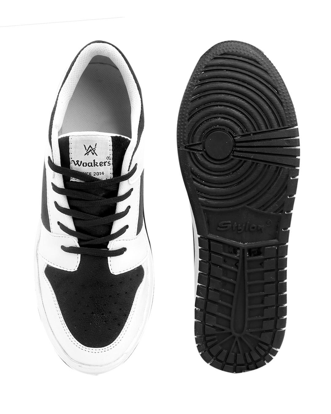 Buy Men's Black & White Color Block Sneakers Online in India at Bewakoof