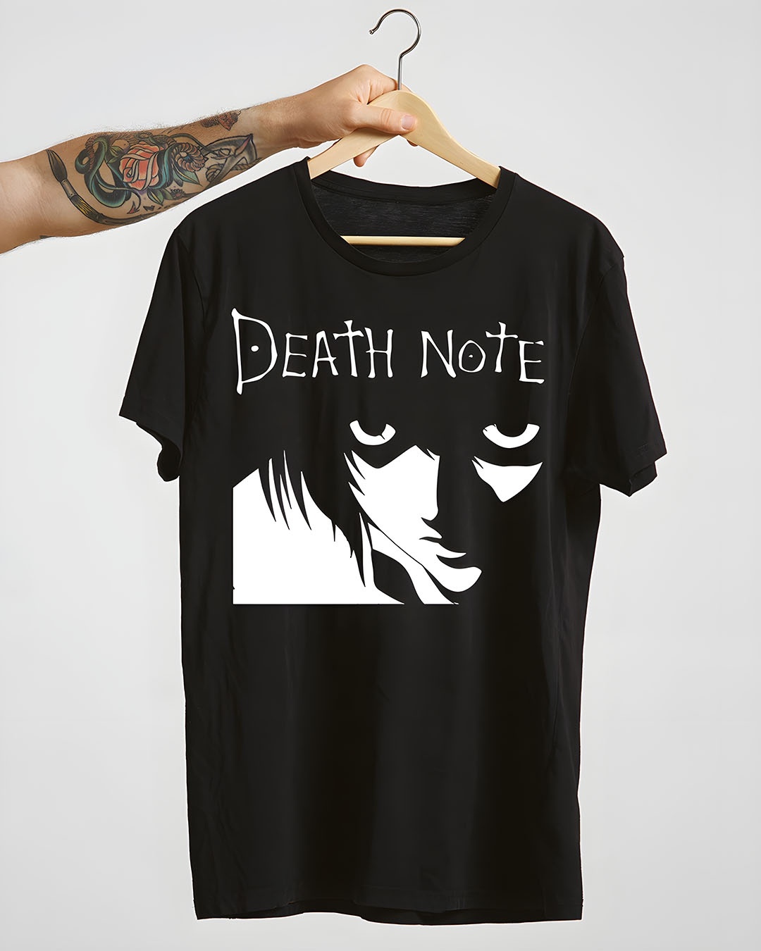Buy Men's Black Anime Death Note Graphic Printed T-shirt for Men Black ...