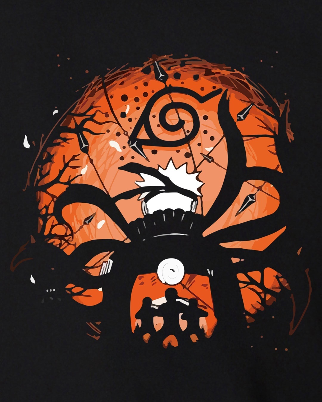 Buy Men's Black Anime Naruto Back Graphic Printed T-shirt for Men Black ...