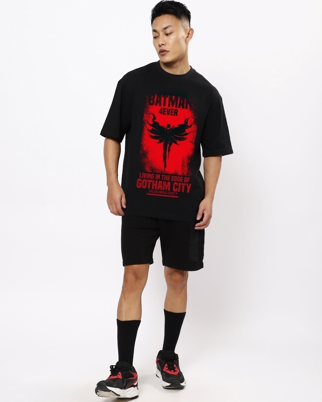 Buy Men's Black Batman Forever Graphic Printed Oversized T-shirt Online at Bewakoof