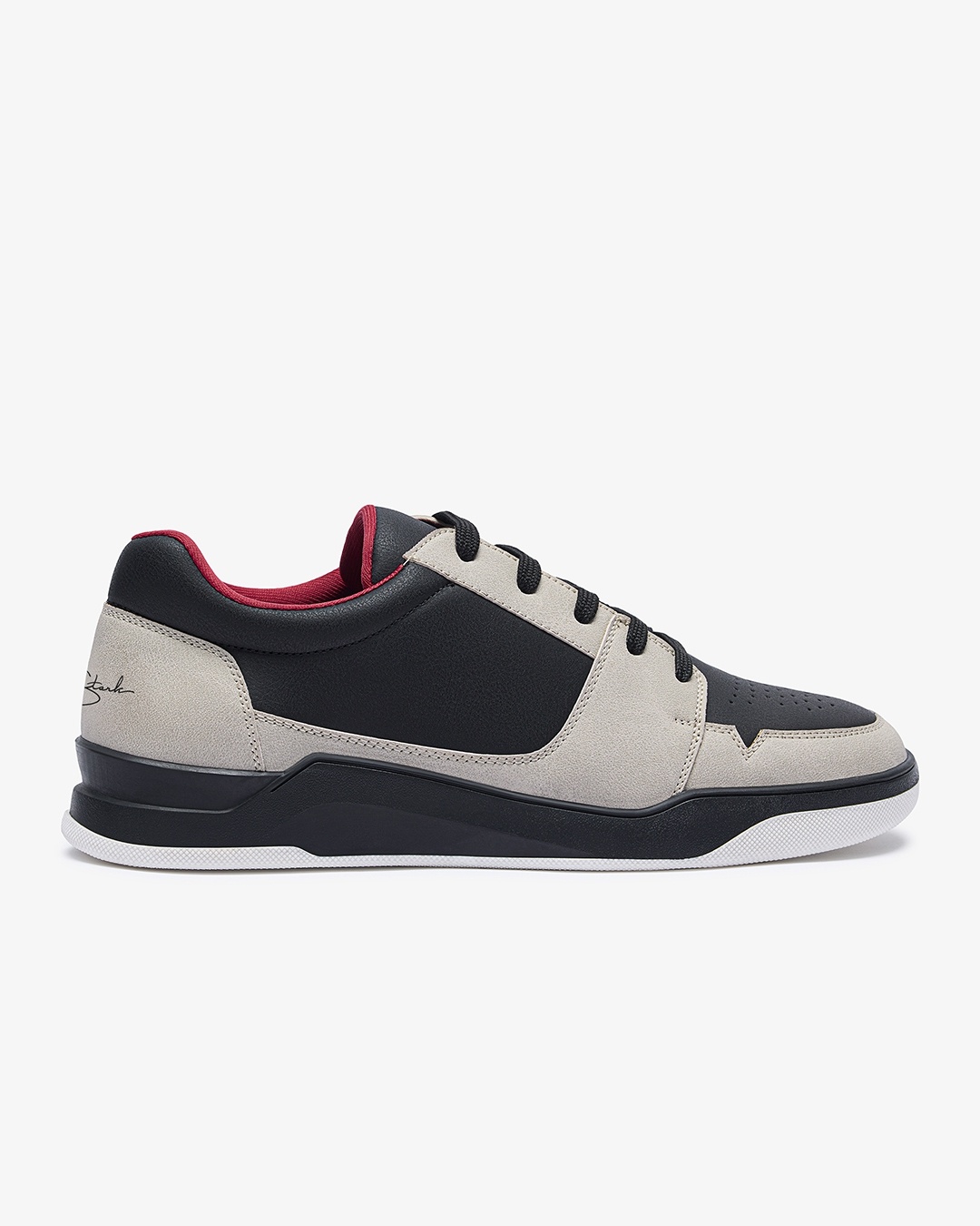 Buy Tony Stark Black & Beige Color Block Low Top Sneakers Online in ...
