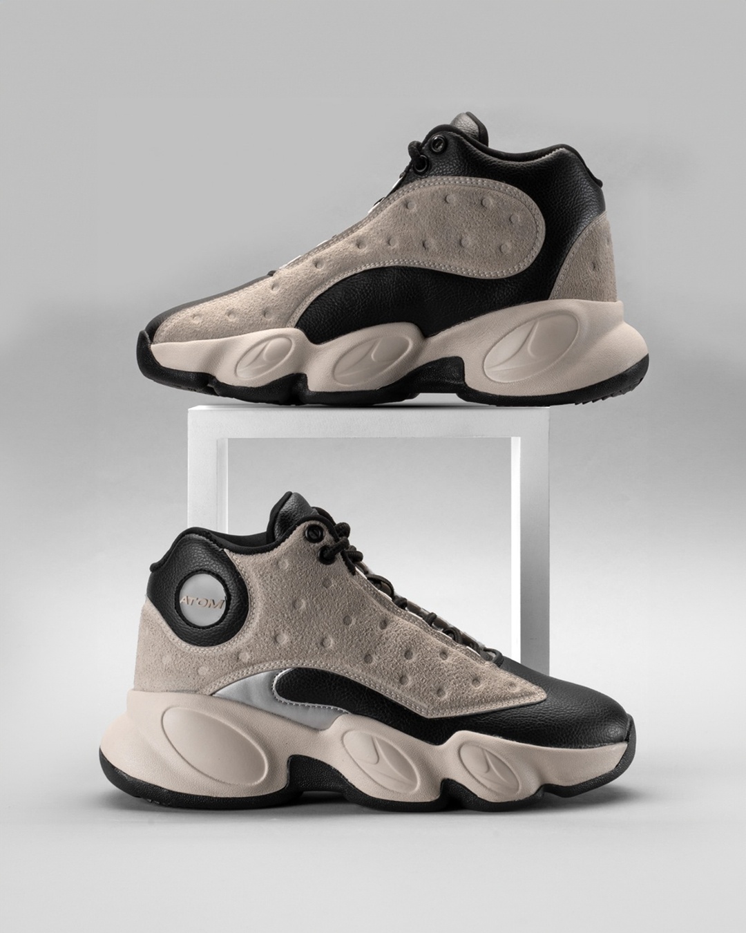 Buy Men's Black & Beige Streen Swagger Color Block Sneakers Online in ...