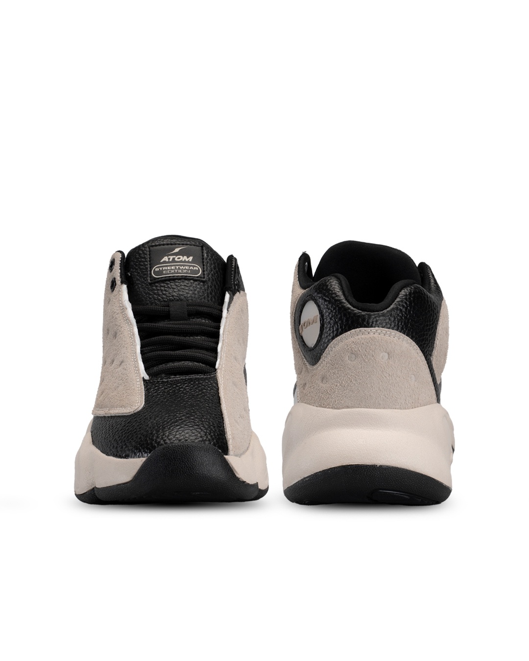 Buy Men's Black & Beige Streen Swagger Color Block Sneakers Online in ...