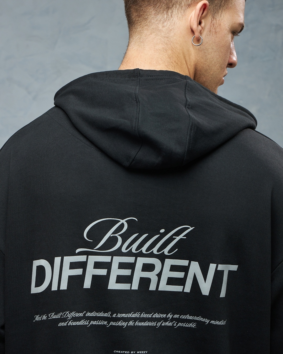 Buy Men's Black Built Different Typography Oversized Hoodies Online at ...