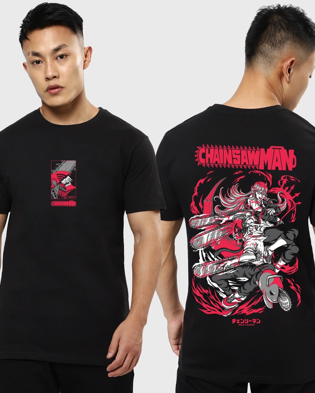 Buy Men's Black Chainsaw Man Graphic Printed T-shirt for Men black ...