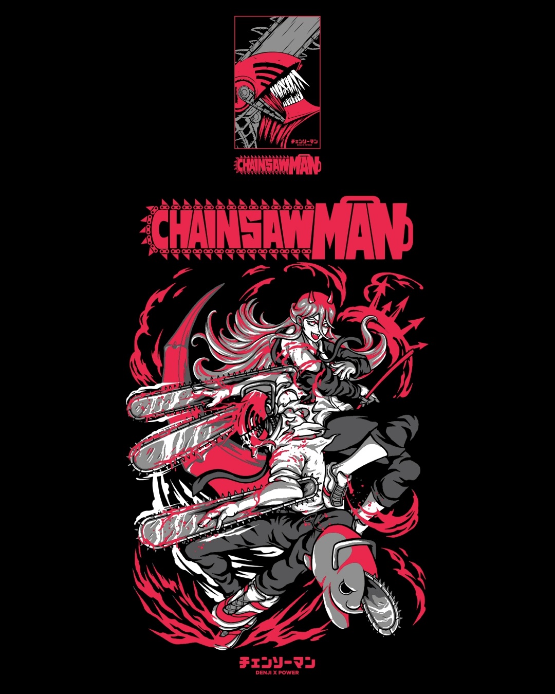 Buy Men's Black Chainsaw Man Graphic Printed T-shirt Online at Bewakoof