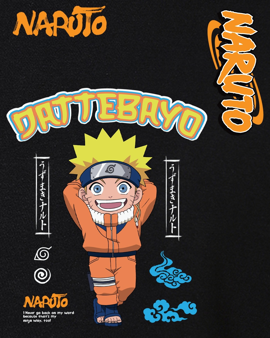 Buy Men's Black Dattebayo Graphic Printed Oversized T-shirt Online at ...