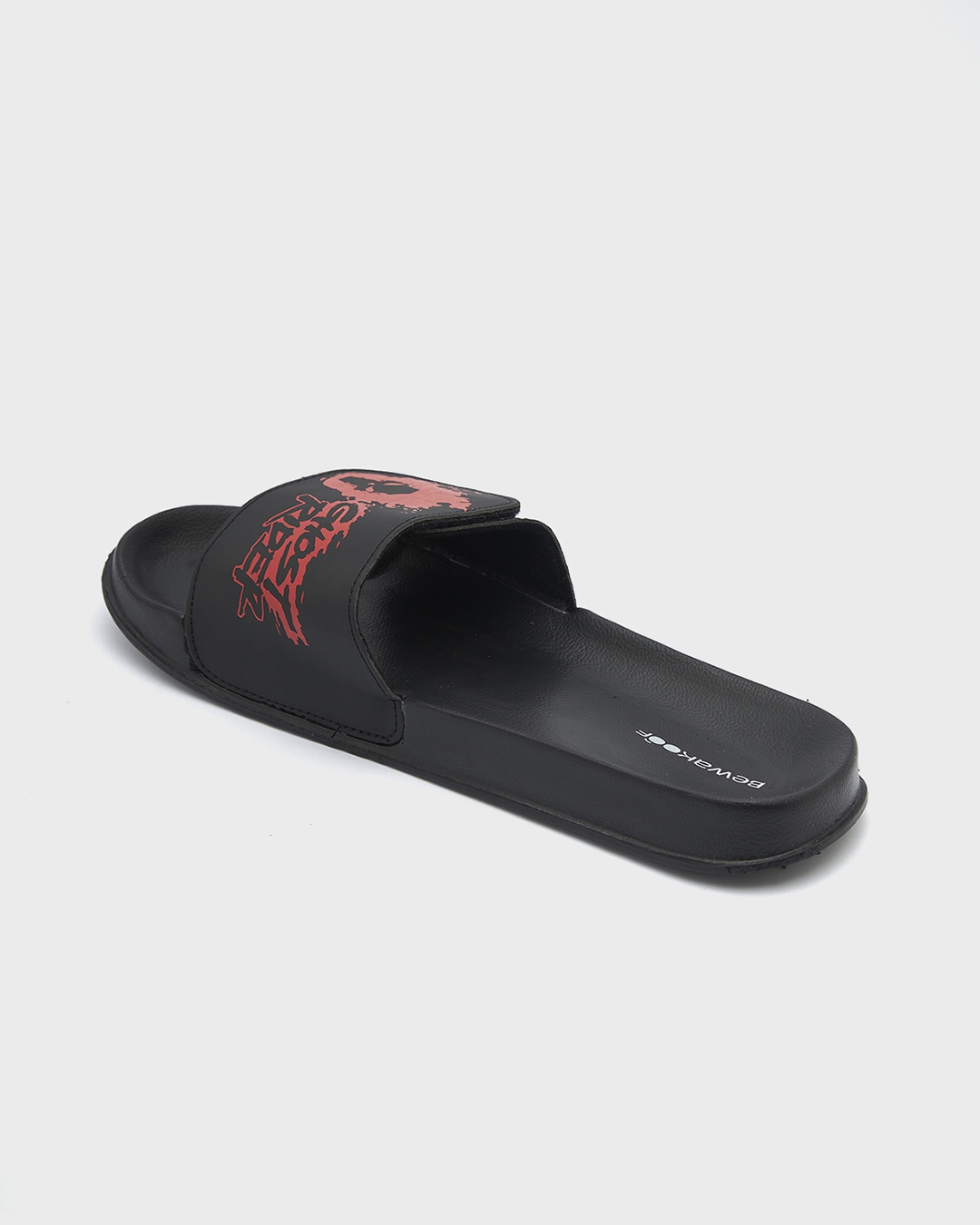 Buy Men's Black Ghost Rider Printed Velcro Sliders Online in India at ...