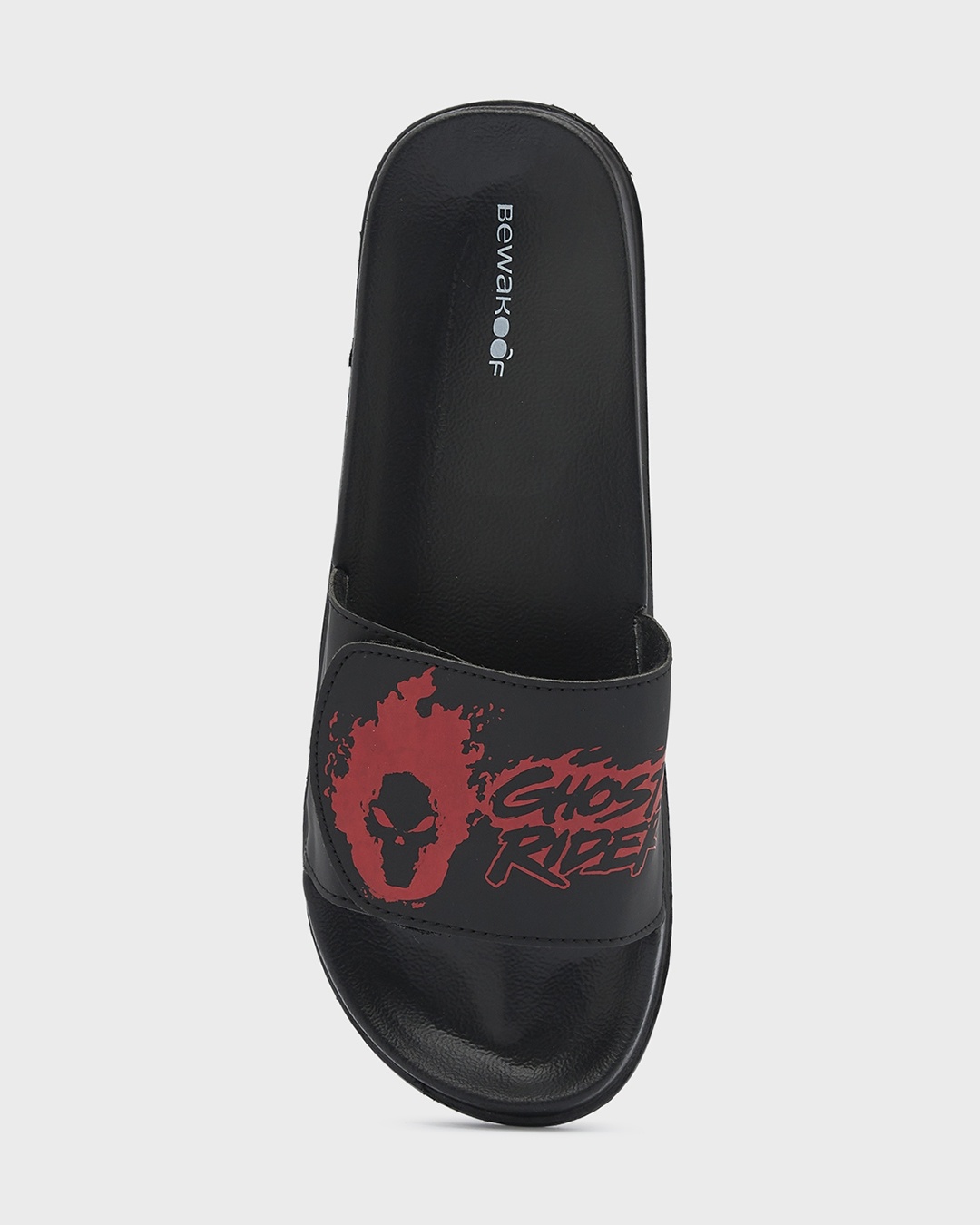 Buy Men's Black Ghost Rider Printed Velcro Sliders Online in India at ...
