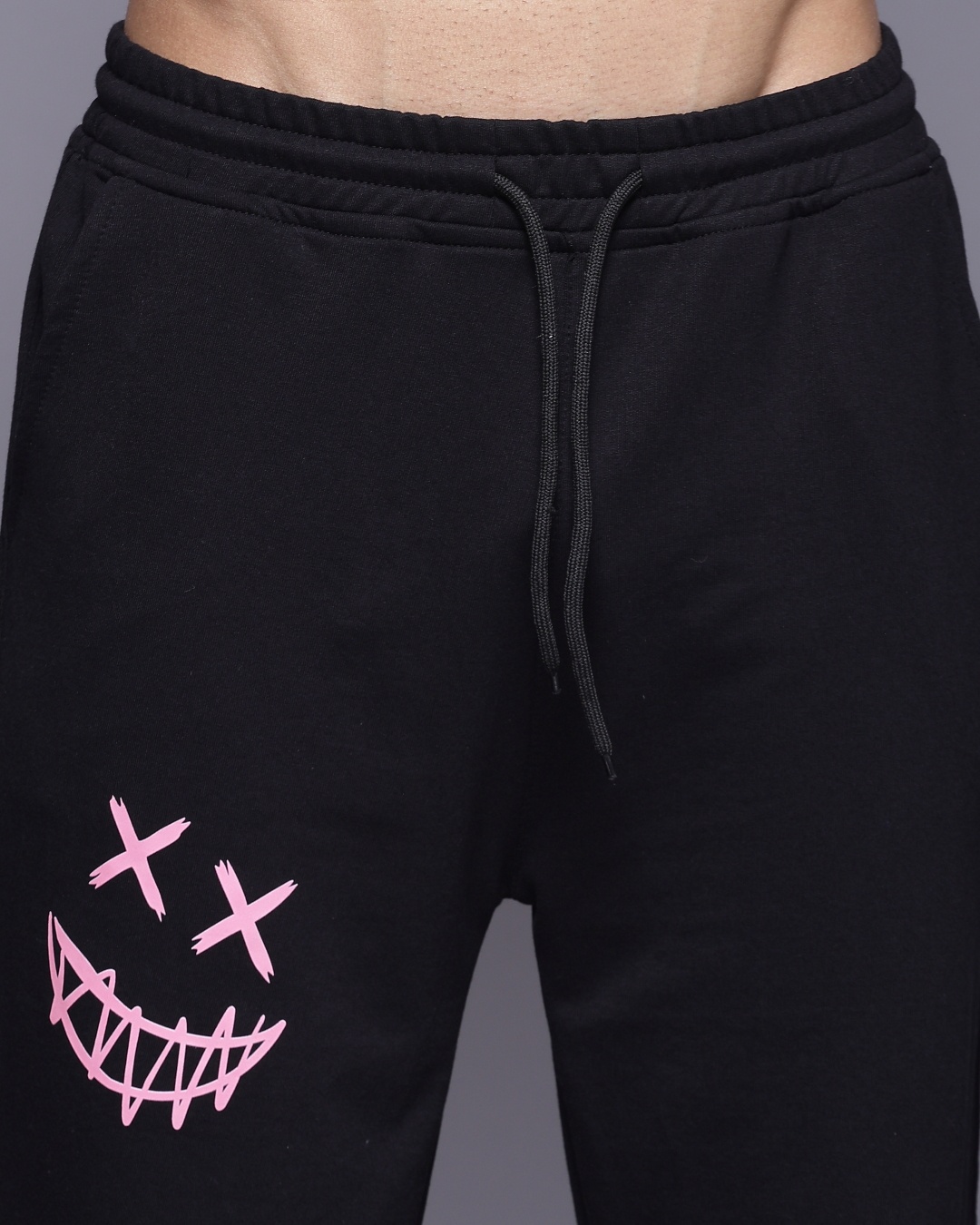Buy Men's Black Graphic Printed Relaxed Fit Joggers Online at Bewakoof