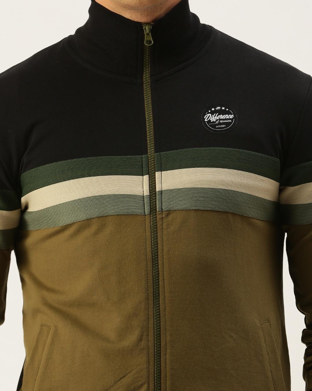 Buy Men's Black & Green Color Block Jacket for Men Black Online at Bewakoof