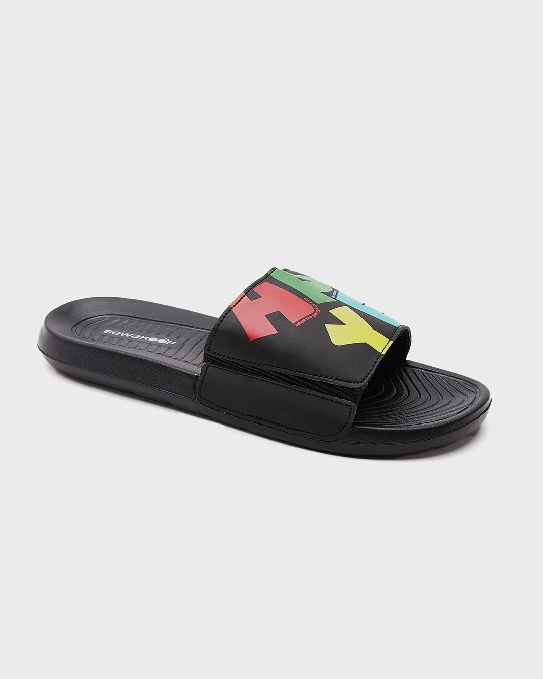 Buy Men's Black Hype Comfysole Sliders Online in India at Bewakoof