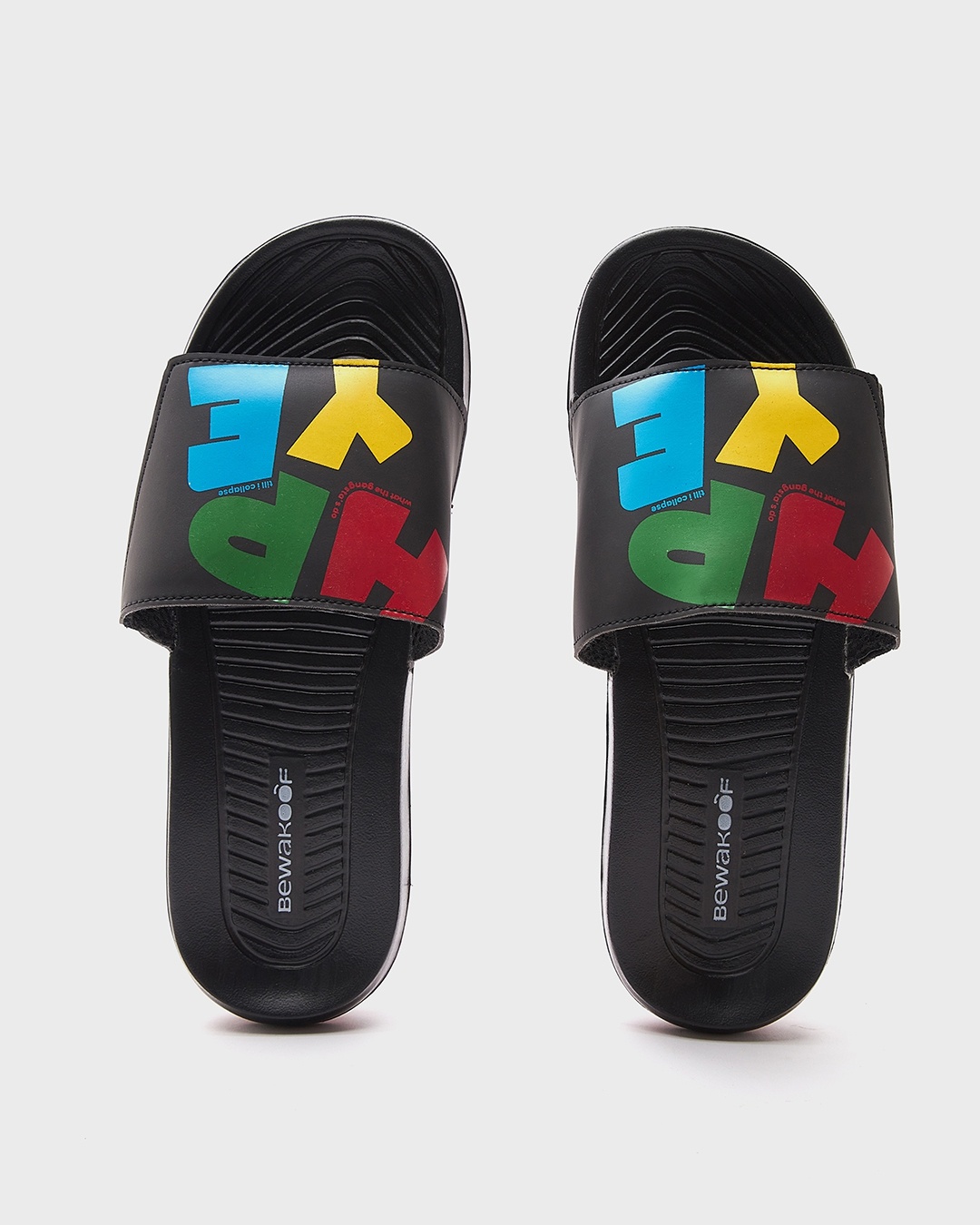 Buy Men's Black Hype Comfysole Sliders Online in India at Bewakoof