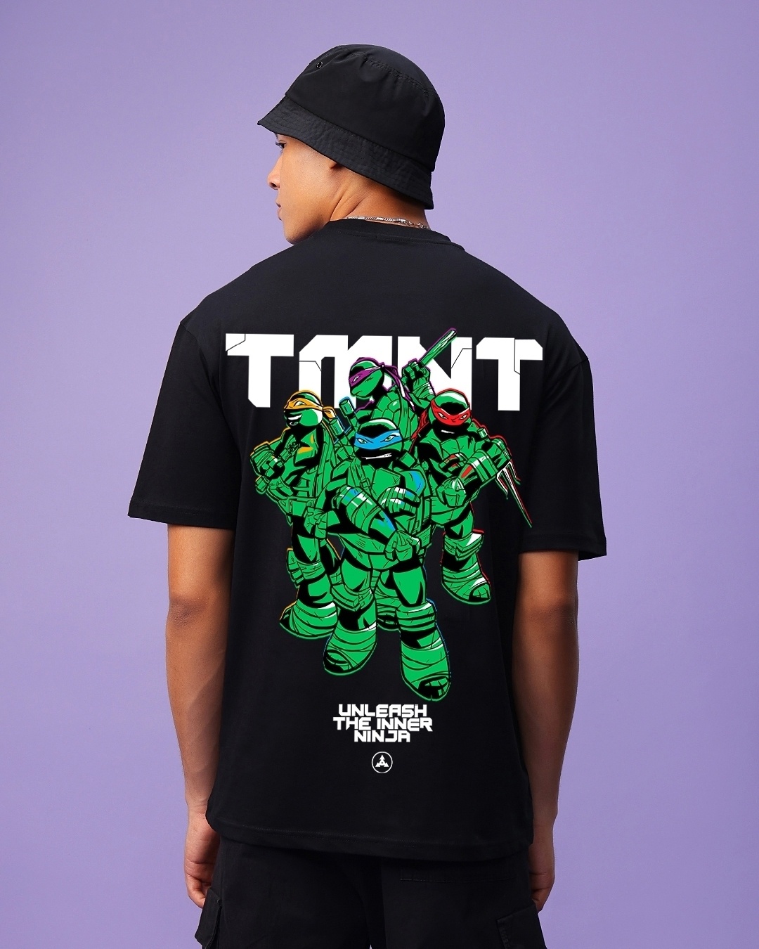 Buy Men's Black Inner Ninja Graphic Printed Oversized T-shirt Online at ...