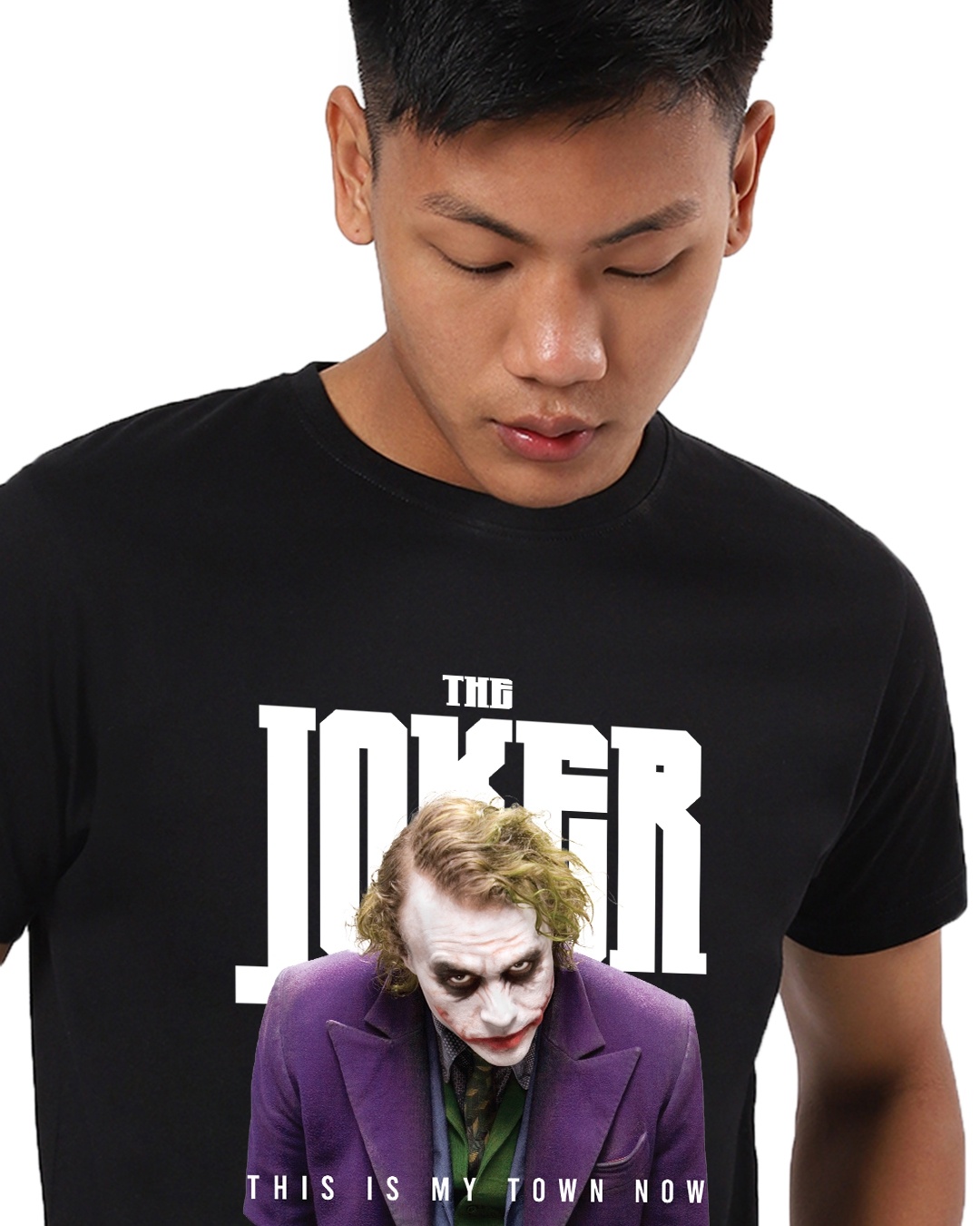 Buy Men's Black Joker's Town Graphic Printed T-shirt Online at Bewakoof