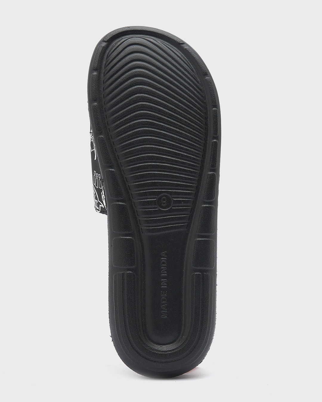 Buy Men's Black Marvel Doodle Printed Elastic Sliders Online in India ...