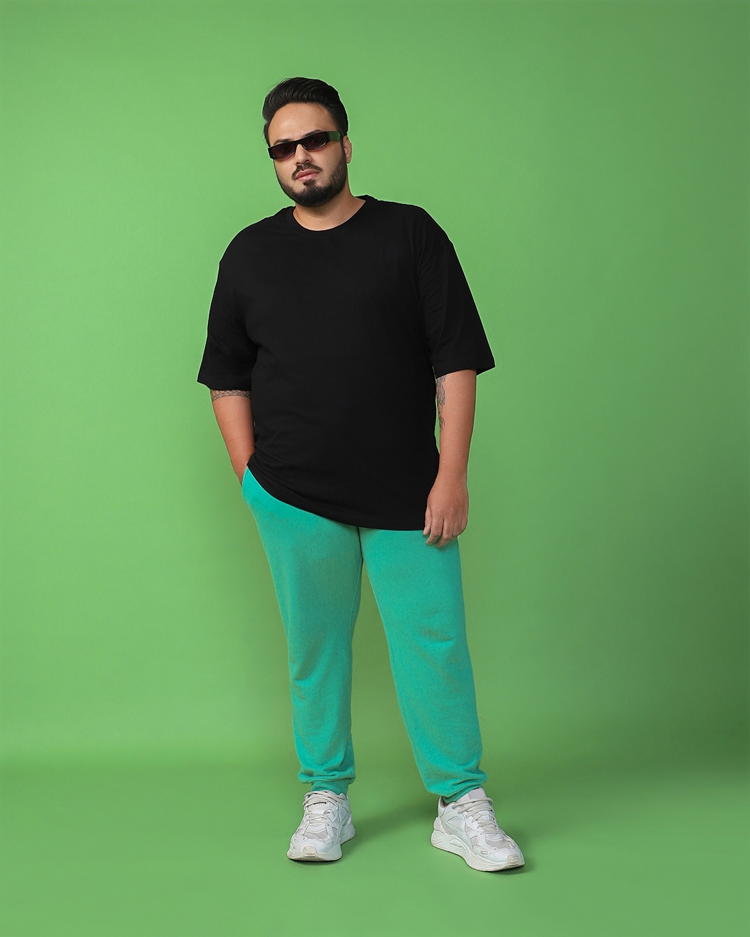 Buy Men's Black Oversized Plus Size T-shirt Online at Bewakoof