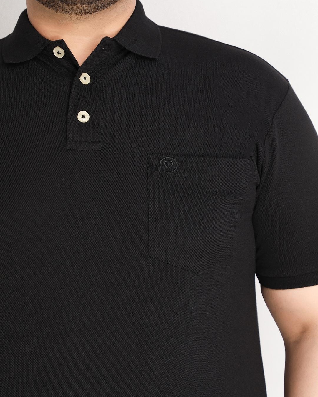 Buy Men's Black Plus Size Polo T-shirt Online at Bewakoof