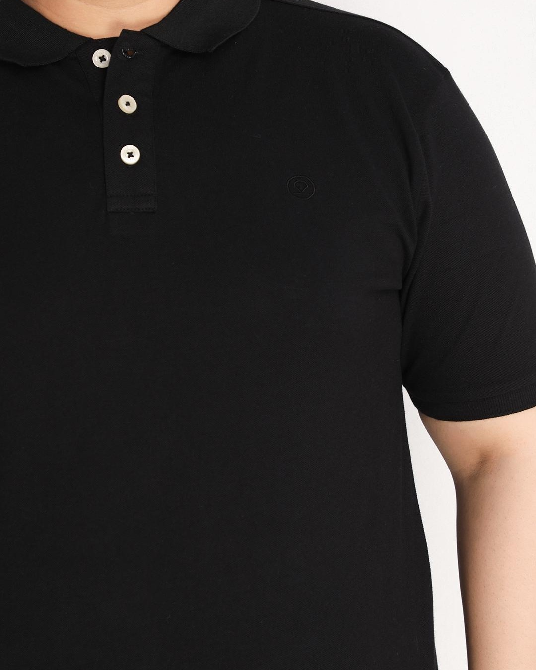 Buy Men's Black Plus Size Polo T-shirt Online at Bewakoof