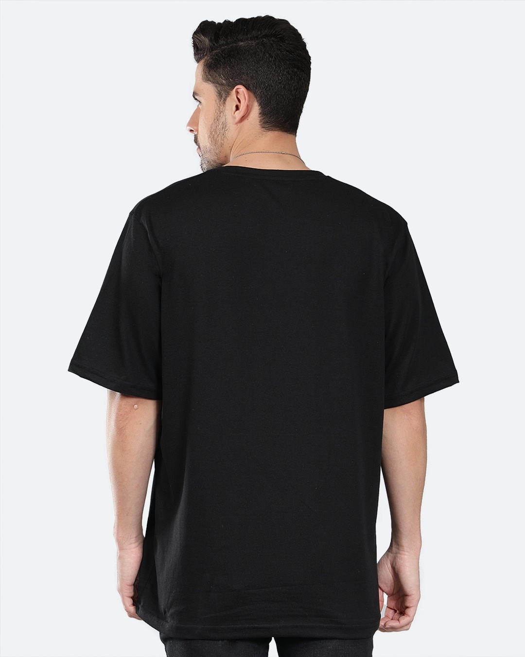 Buy Men's Black Prespective Typography Oversized T-shirt Online at Bewakoof