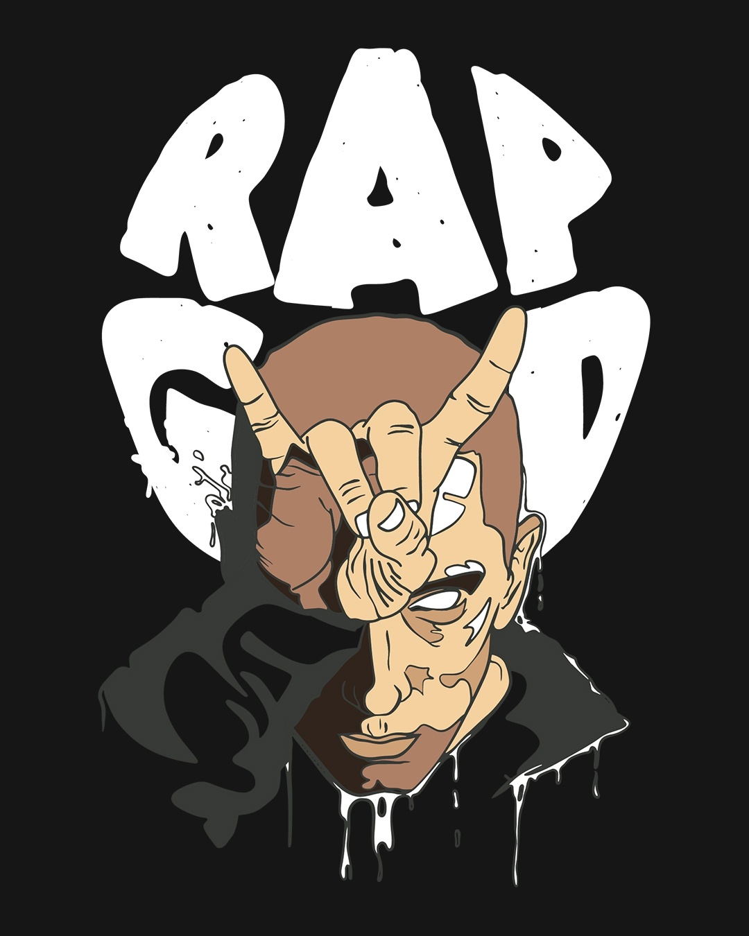 Buy Men's Black Rap God Graphic Printed Oversized T-shirt Online at ...