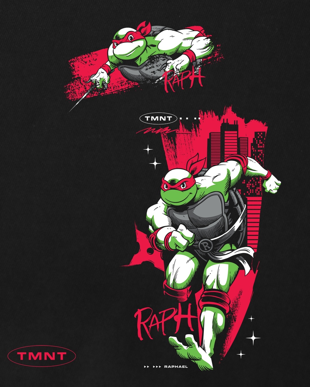 Buy Men's Black Raph Graphic Printed Oversized T-shirt Online at Bewakoof