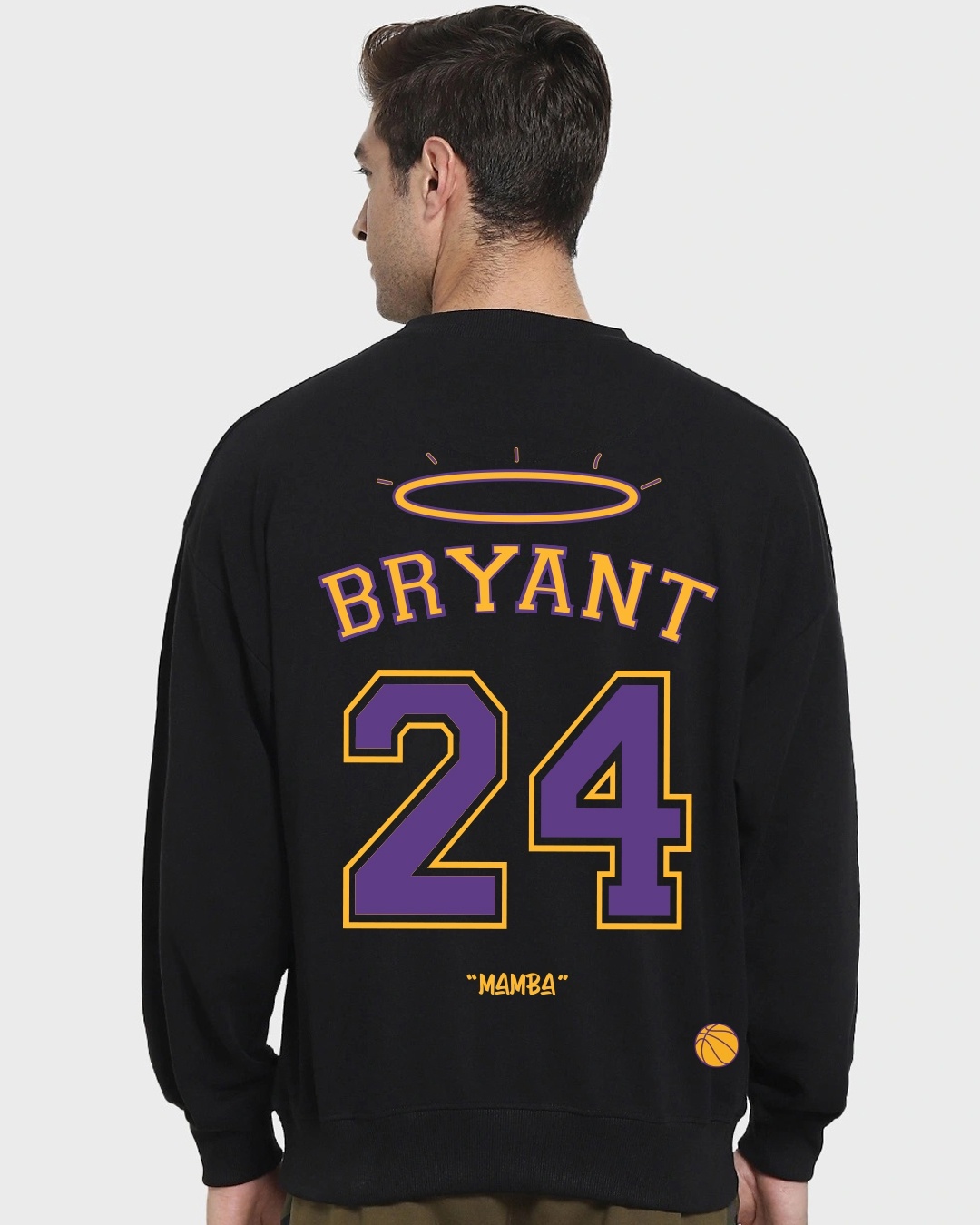 Buy Men's Black Remembering Kobe Bryant Typography Oversized Sweatshirt ...