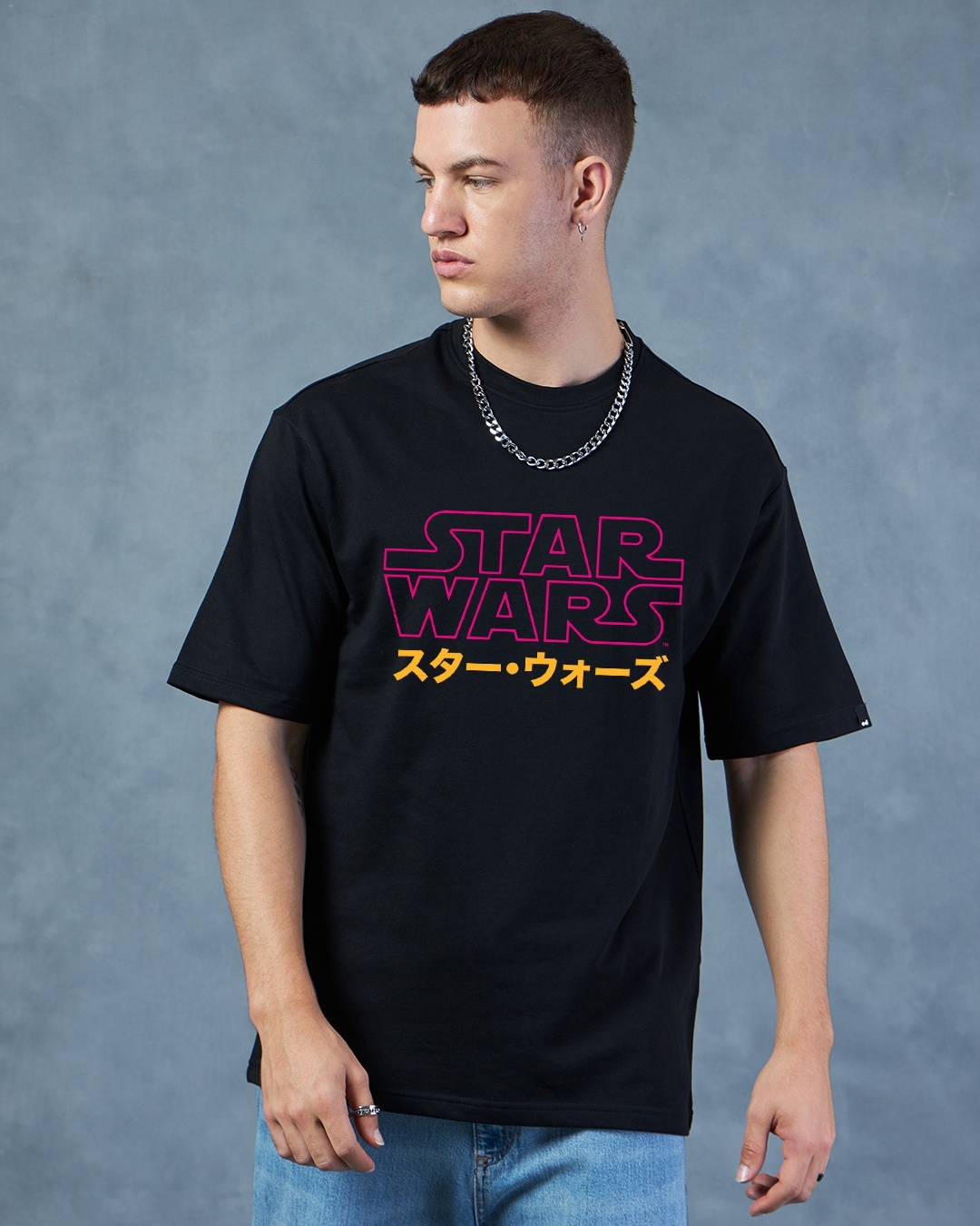 Buy Men's Black Return of Jedi Graphic Printed Oversized T-shirt Online ...
