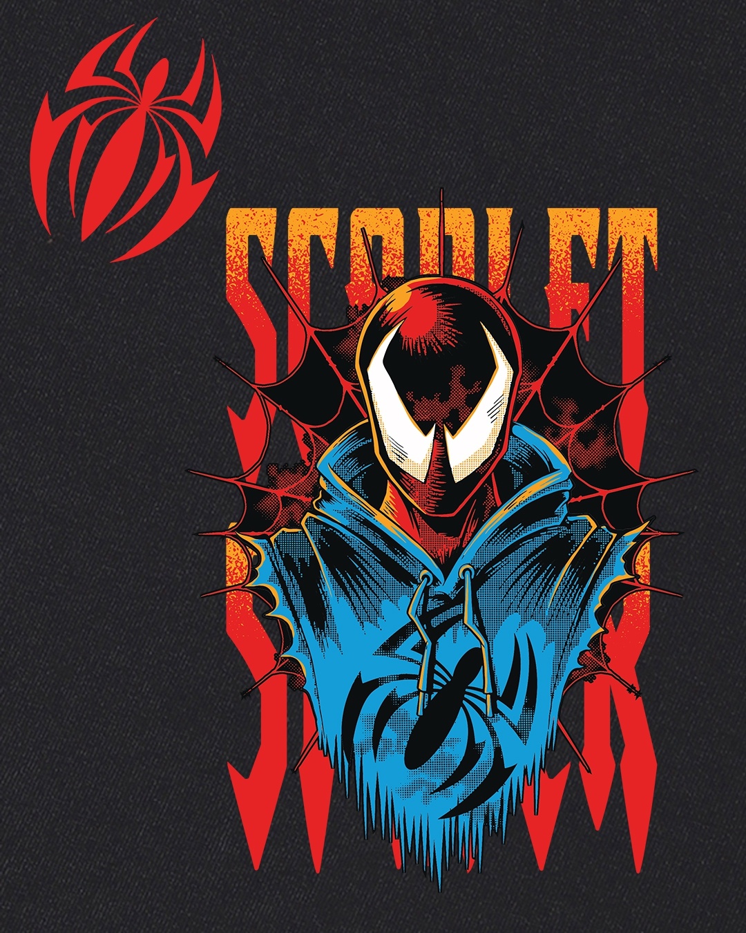 Buy Men's Black Scarlet Spider Graphic Printed Oversized T-shirt Online ...