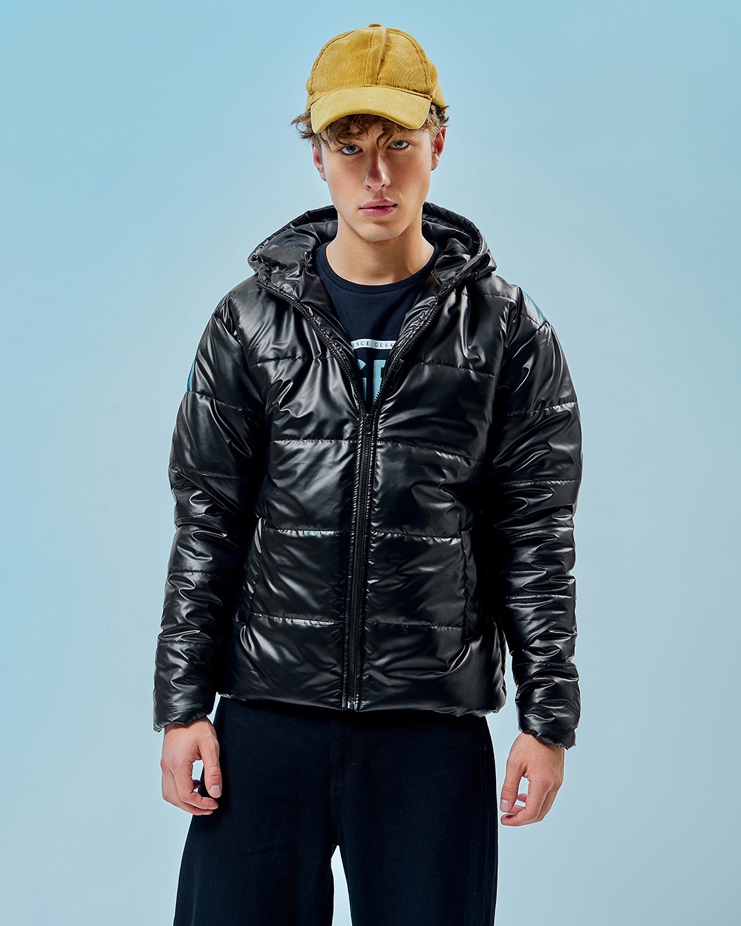 Buy Men's Black Shine Hustle Typography Oversized Jacket Online at Bewakoof