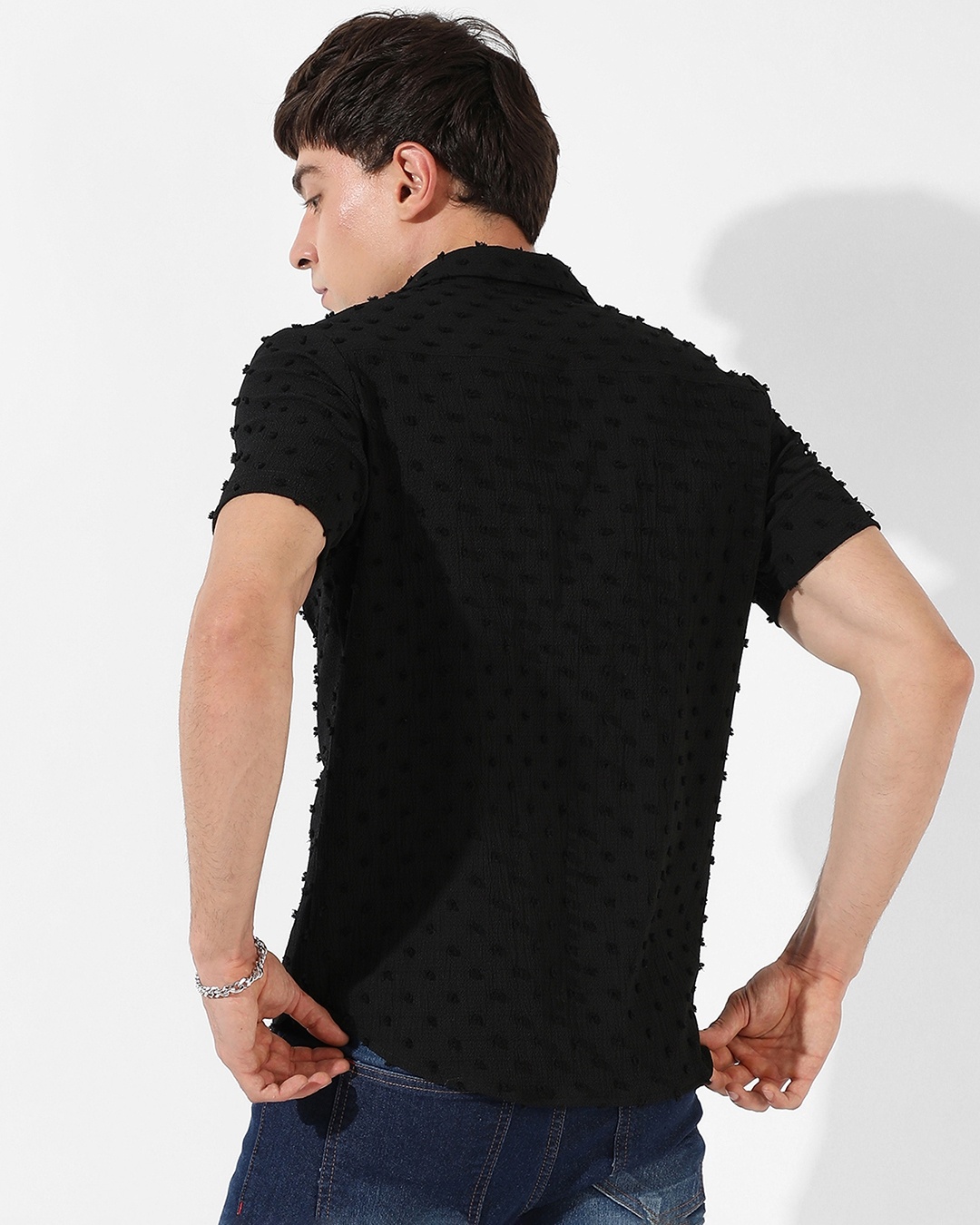 Buy Men's Black Textured Shirt Online at Bewakoof