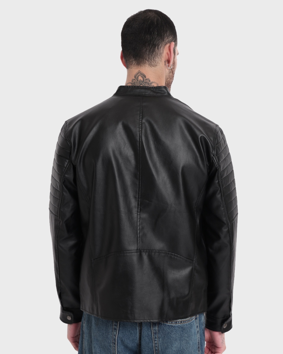 Buy Men's Black PU Jacket Online at Bewakoof