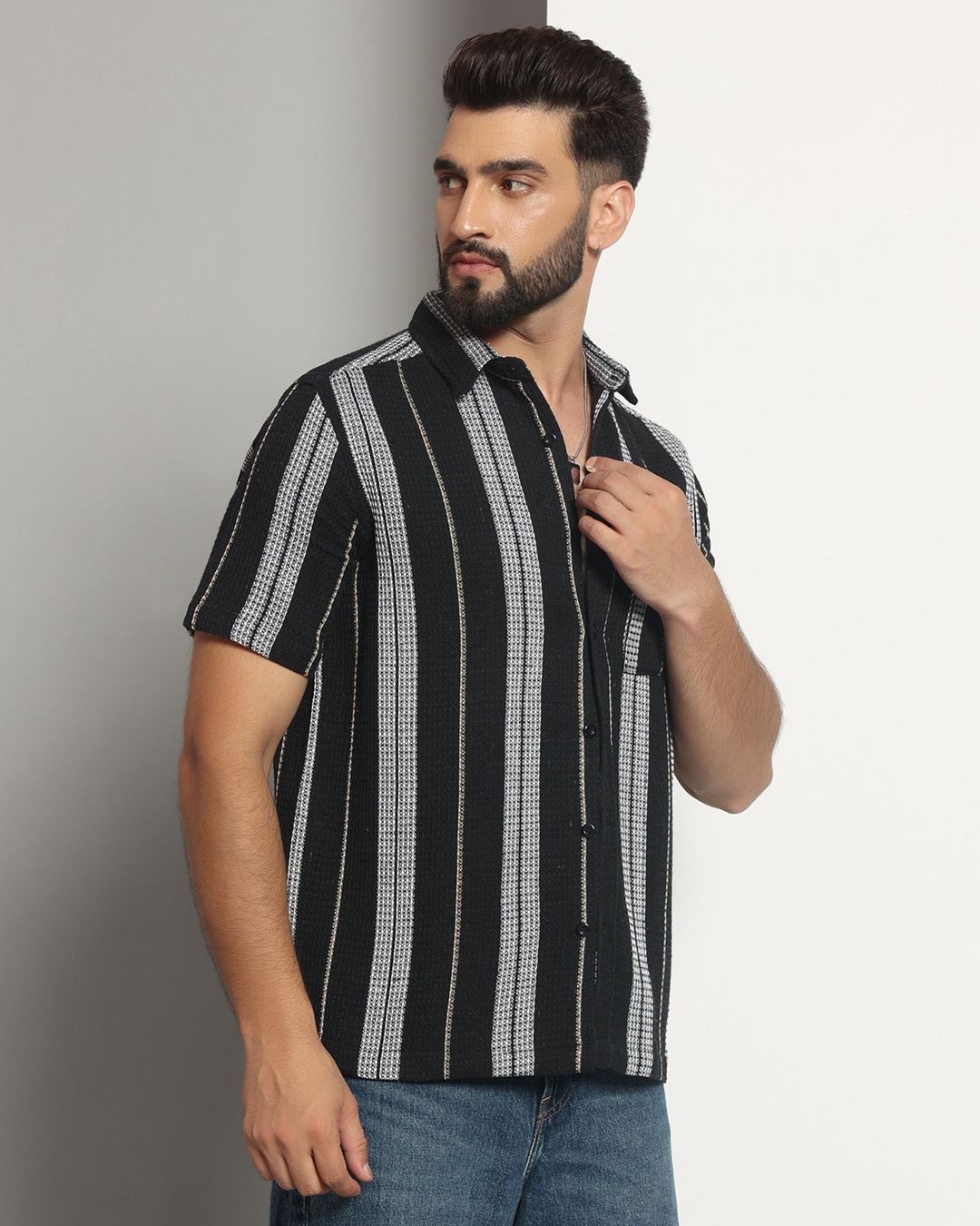 Buy Men's Black Striped Shirt Online at Bewakoof