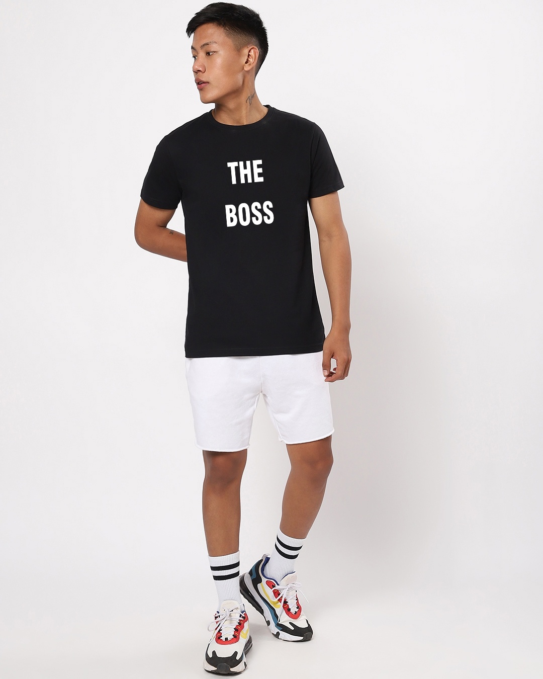 Buy Men's Black The Boss Typography T-shirt Online at Bewakoof