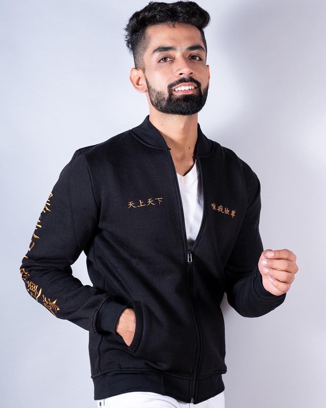 Buy Men's Black Tokyo Manji Anime Typography Relaxed Fit Jacket Online ...