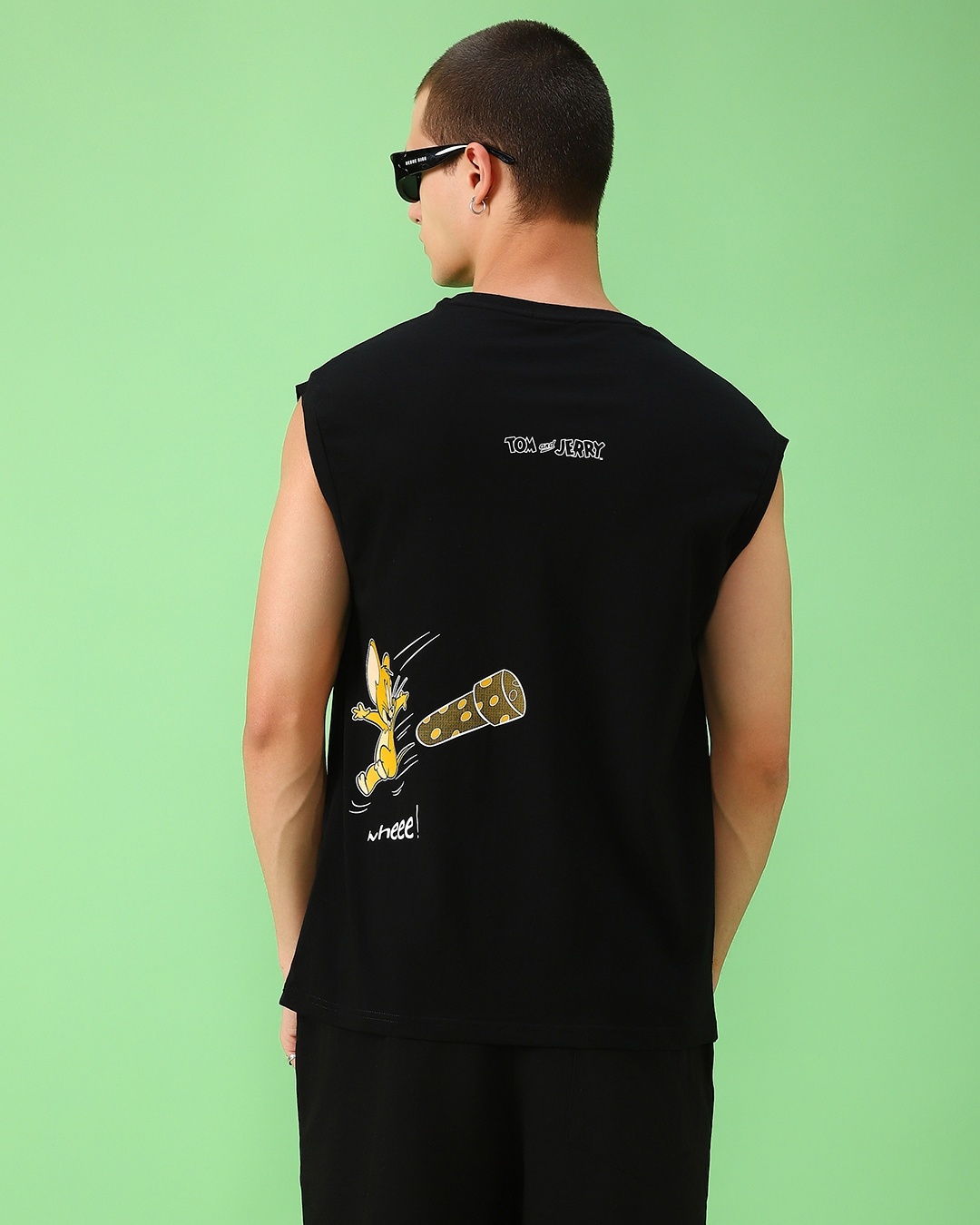 Buy Men's Black Troublemaker T&J Graphic Printed Boxy Fit Vest Online ...