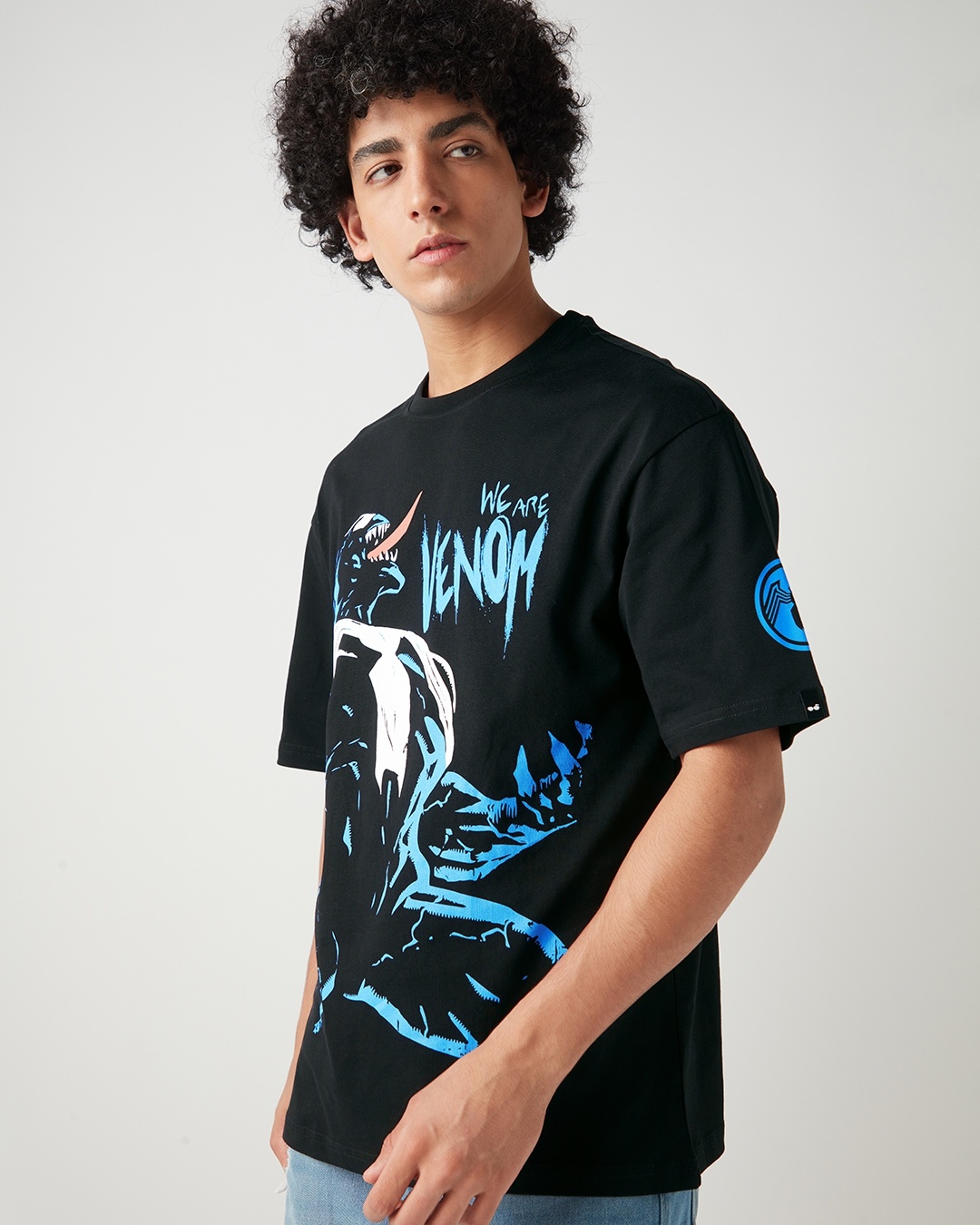 Buy Men's Black Venom Graphic Printed Oversized T-shirt Online at Bewakoof