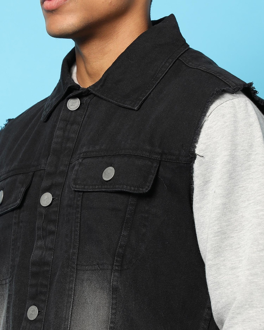 Buy Men's Black Washed Denim Jacket for Men Black Online at Bewakoof