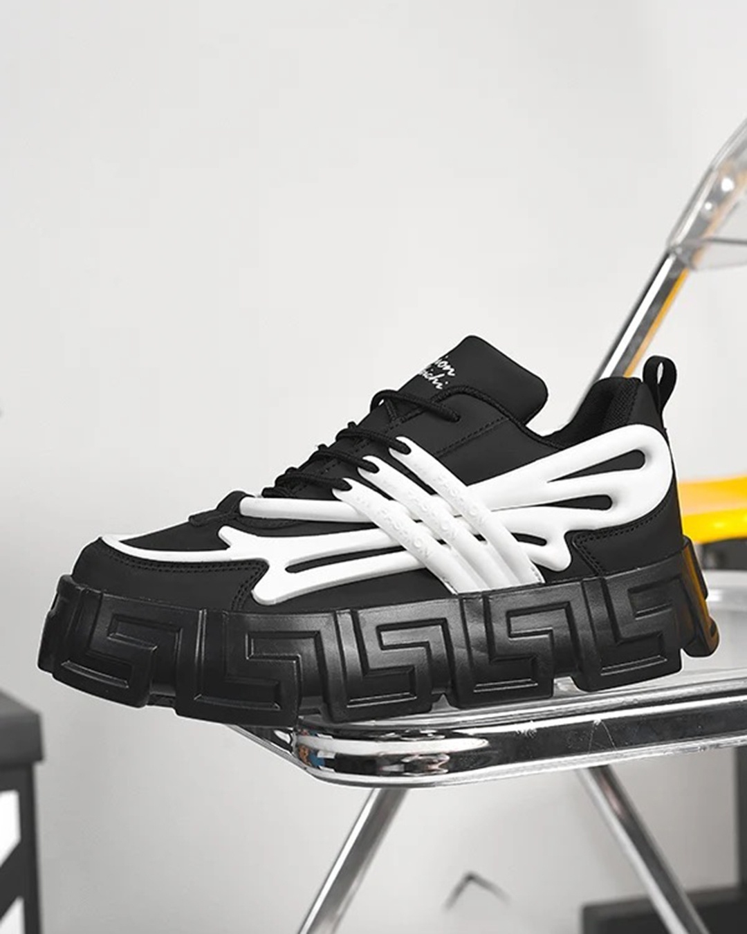 Buy Men's Black & White Color Block Sneakers Online in India at Bewakoof