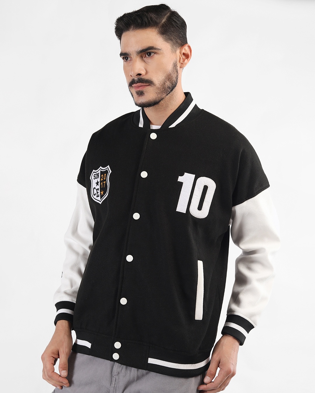 Buy Men's Black & White Typography Jacket Online at Bewakoof